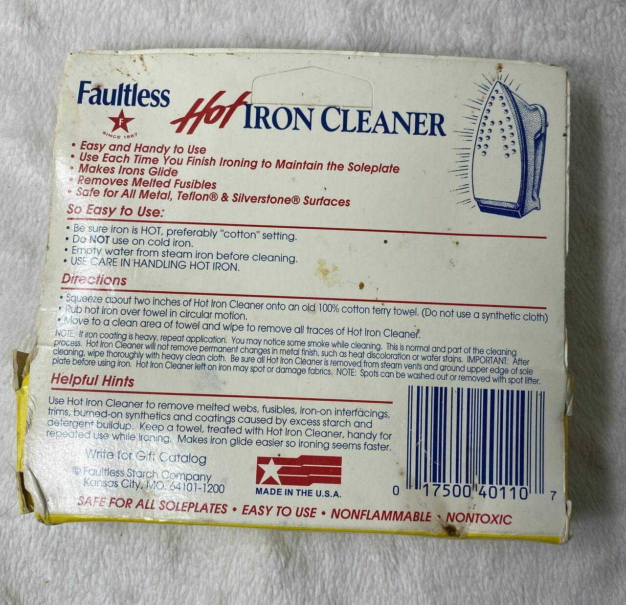 Vintage Faultless Hot Iron Cleaner in Original Box - 1980's | eBay UK