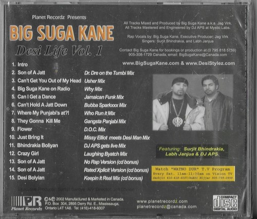 Big Suga Kane Bollywood Remix CD 15 1racks Brand New, SEAL NOW FOR SALE ...