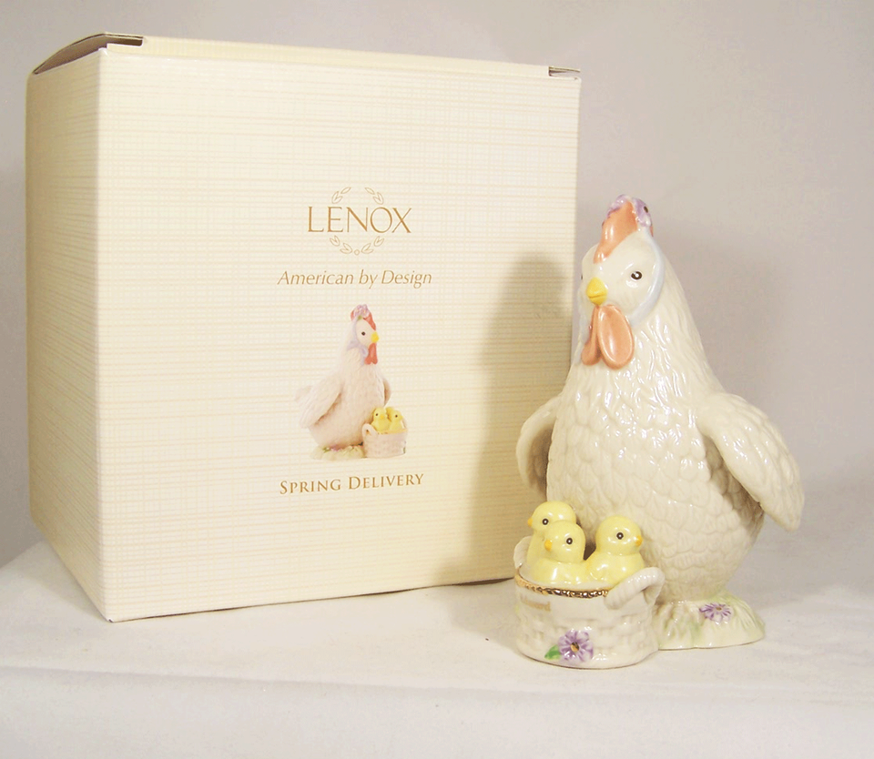 Lenox Spring Delivery Hen w/Chicks Figurine Porcelain American By ...
