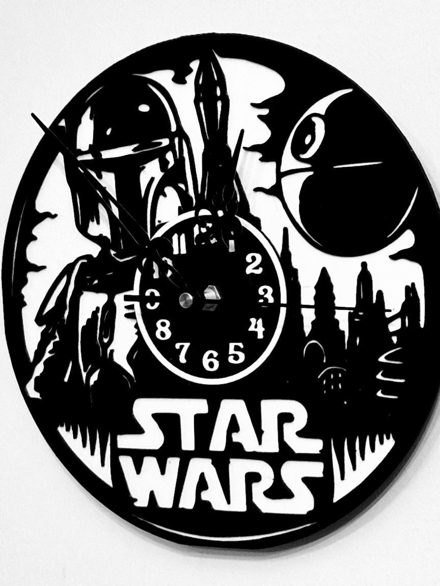 Mandalorian Star Wars Clock, Star Wars wall clock, Clock, Gift for men ...