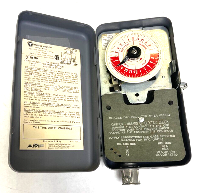AMF Paragon Timer 4001-00 Time Switch 120v 24 Hour for sale online | eBay