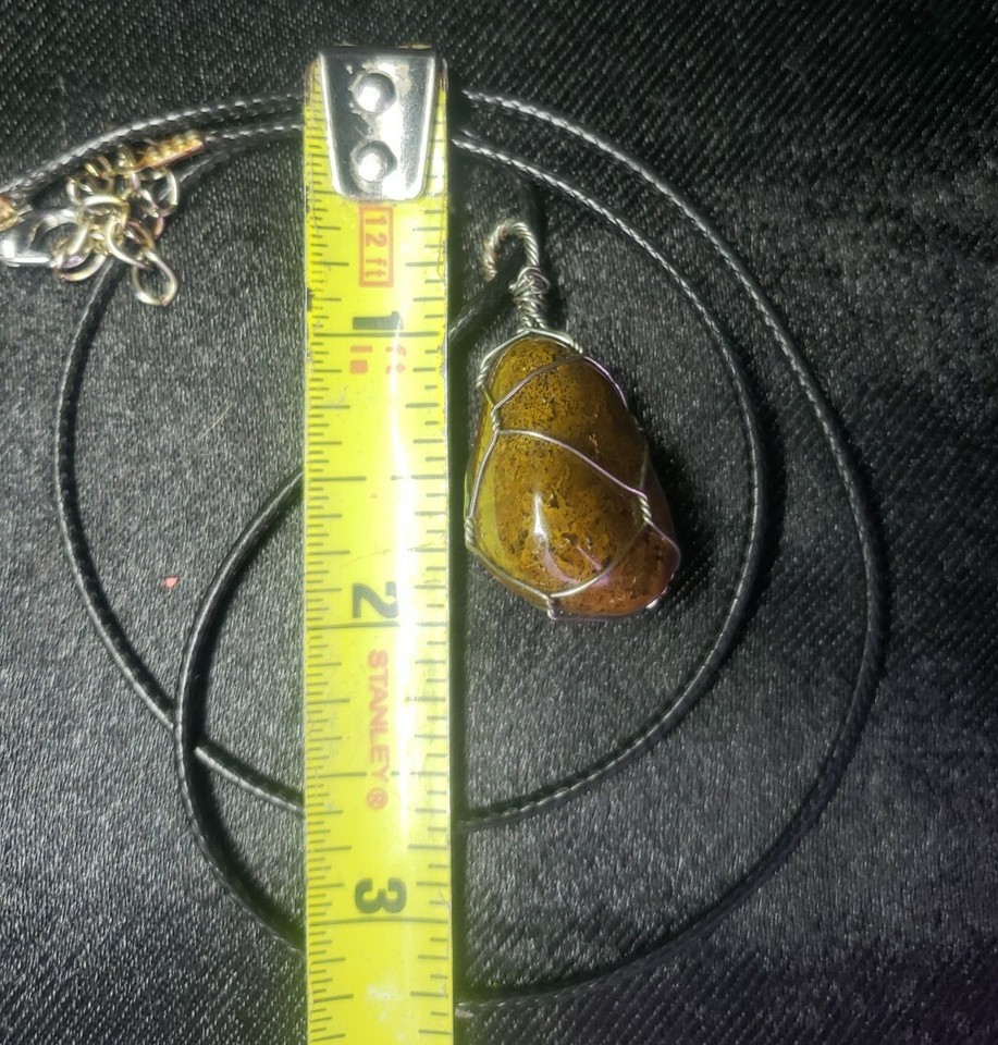 Hand Made Moss Agate Pendant Wire Wrap with Free Necklace | eBay