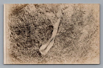 WW1 Antique GERMAN Real Photo RPPC Postcard UNEXPLODED ARTILLERY SHELL ...