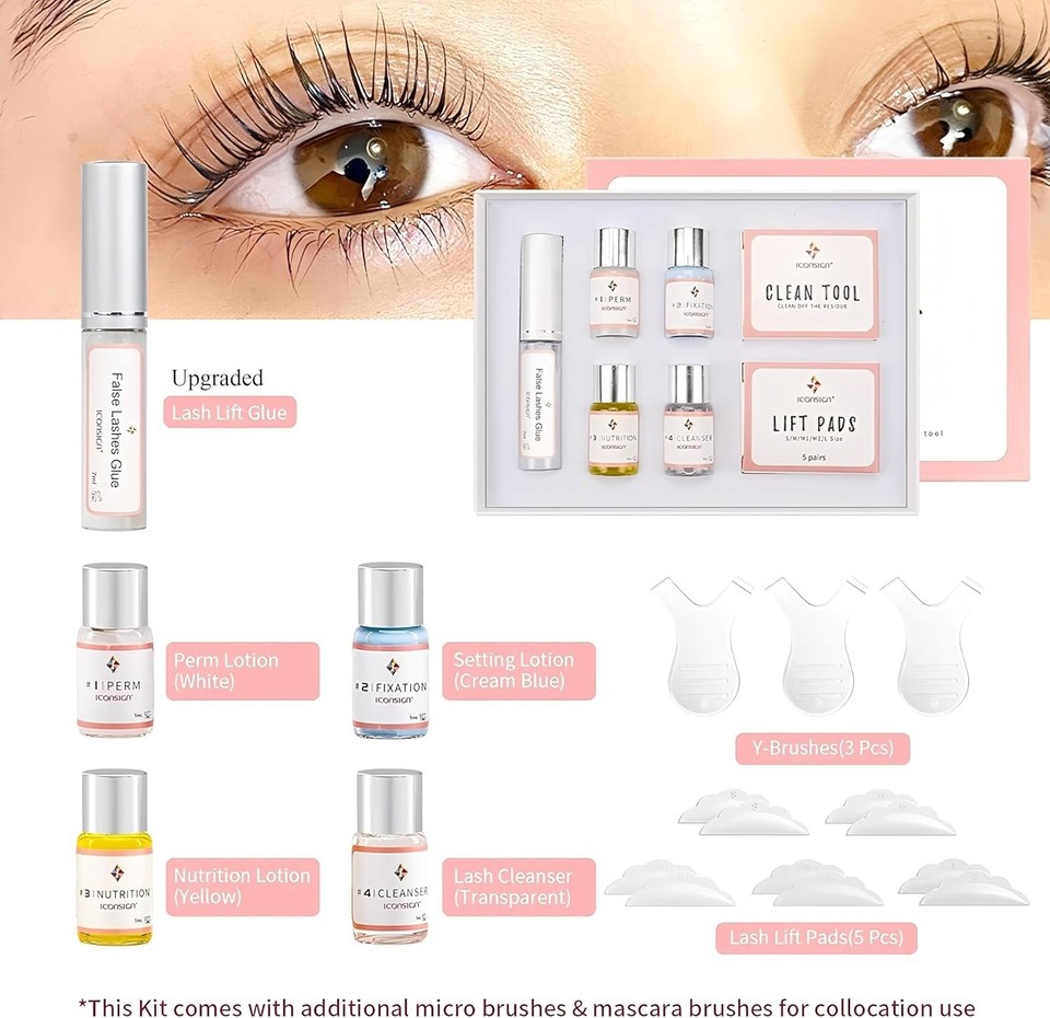 ICONSIGN Lash Lift Kit Professional Salon Semi-Permanent Curling ...