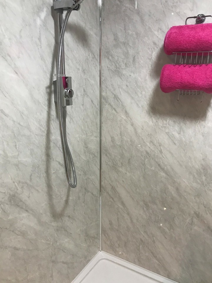 Large 1000mm Wide x 2.4m Shower Wet Wall Panels Bathroom Cladding PVC ...