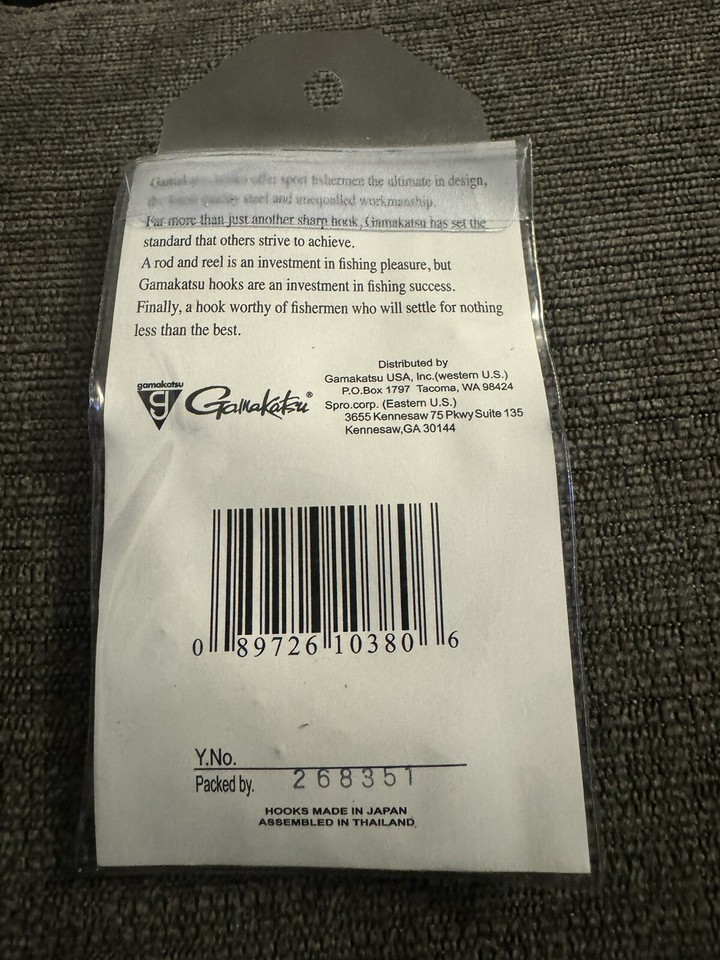 Gamakatsu Big River Bait Fish Hooks Size 3/0 QTY 25 P/N 225413-25 Value ...