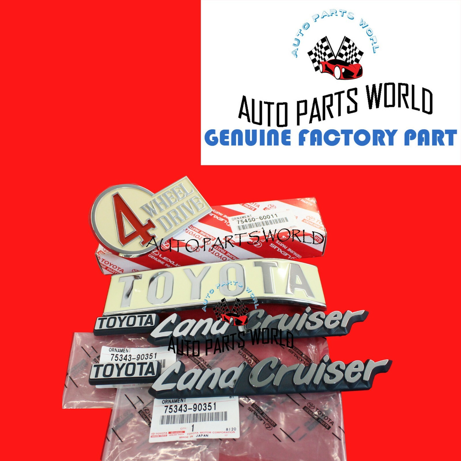 GENUINE OEM TOYOTA 69-80 LAND CRUISER FJ40 BJ40 FJ45 BJ43 EMBLEM ...
