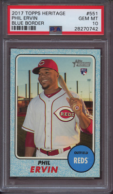 2017 Topps Heritage 551 Phil Ervin Blue Border PSA 10 Gem Mint RC 50 ...
