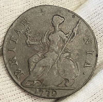 1772 Britannia copper coin | eBay