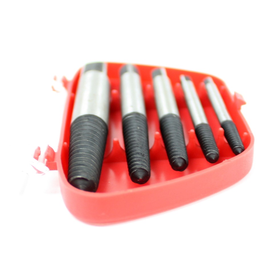 5pc Screw Extractor Set Drill Bits Removes Broken Screws Bolts Studs 1/ ...