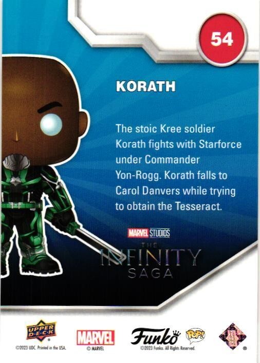 KORATH CAPTAIN MARVEL #54 2023 UD Marvel FUNKO Trading Collectible Card ...