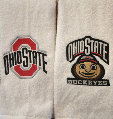 2 Ohio State INSPIRED Team embroidered hand Towels made to order | eBay