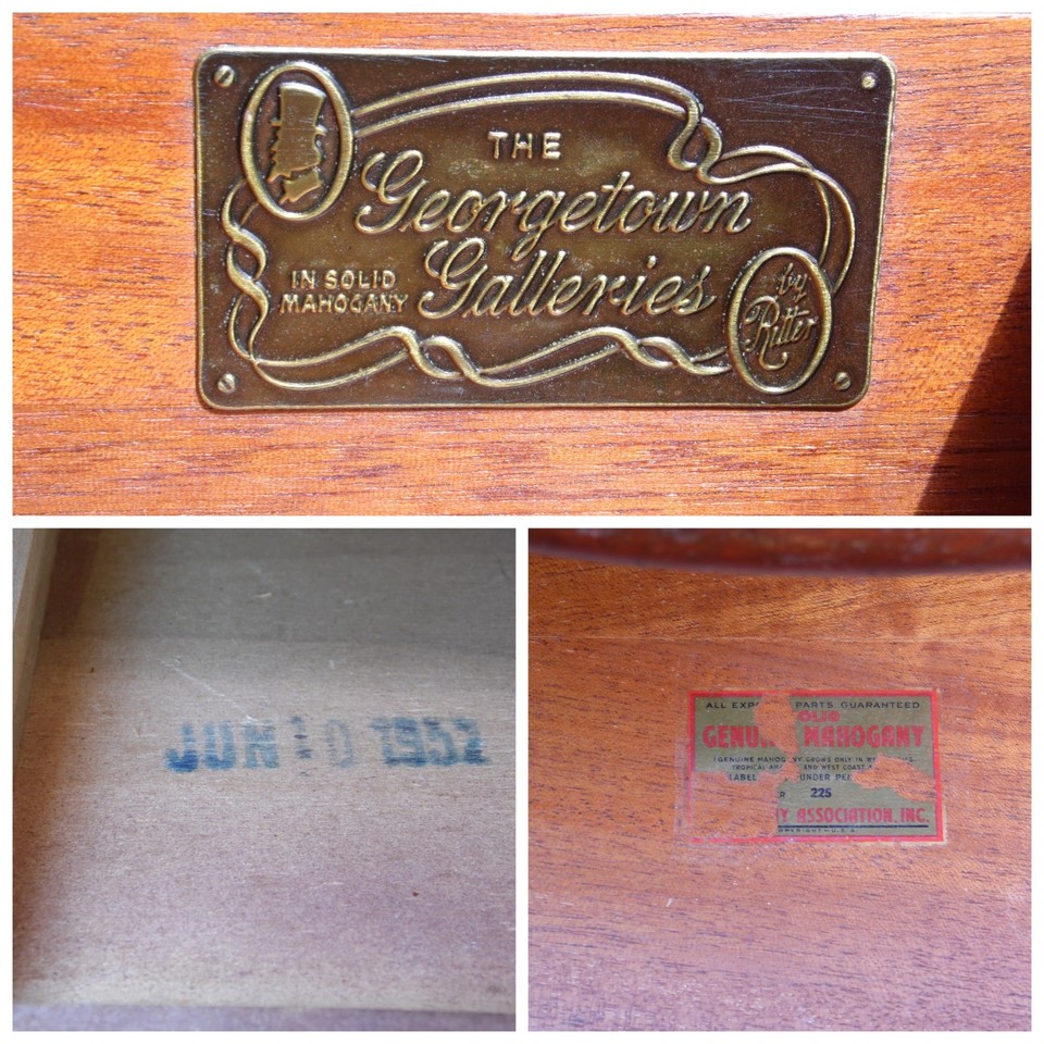 Vintage Georgetown Galleries Ritter Furniture Solid Mahogany Table ...