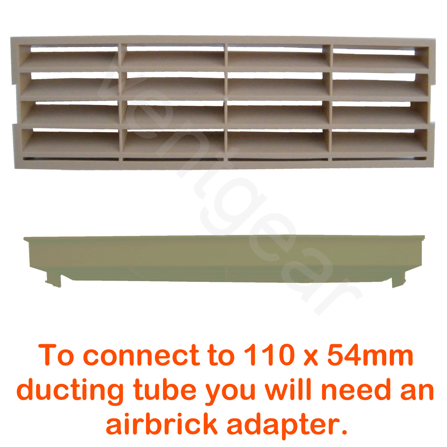 Rectangular 110 x 54mm Plastic Flat Channel Ducting Fittings,Grilles ...