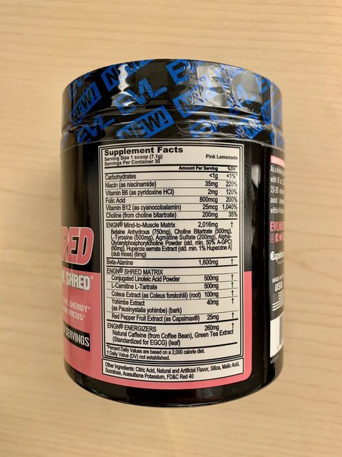 Evlution Nutrition ENGN Pre-workout Engine Blue Raz Flavor 9 Oz (255 G ...