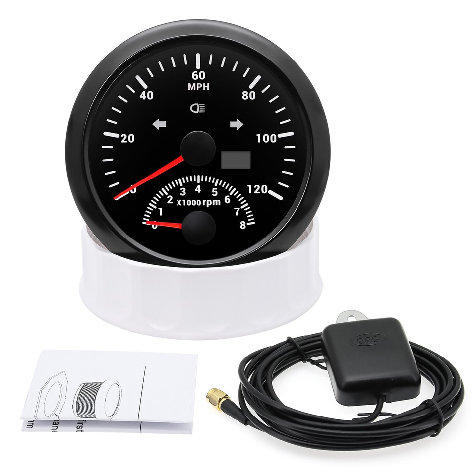 5 Gauge Set 85mm GPS Speedometer 120MPH With Tacho&52mm 4 Gauge With ...