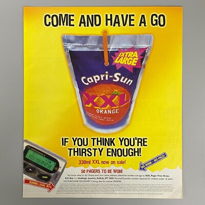 CAPRI SUN XXL ORANGE DRINK MOTOROLA PAGER PRIZE 2000 VINTAGE RETRO ...