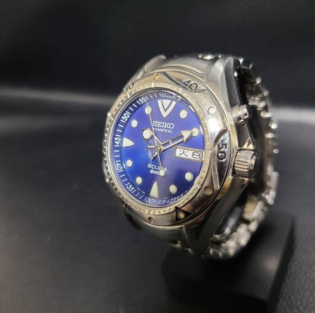SEIKO SCUBA 5M43-0D70 Blue Dial KINETIC Men's Watch U… - Gem