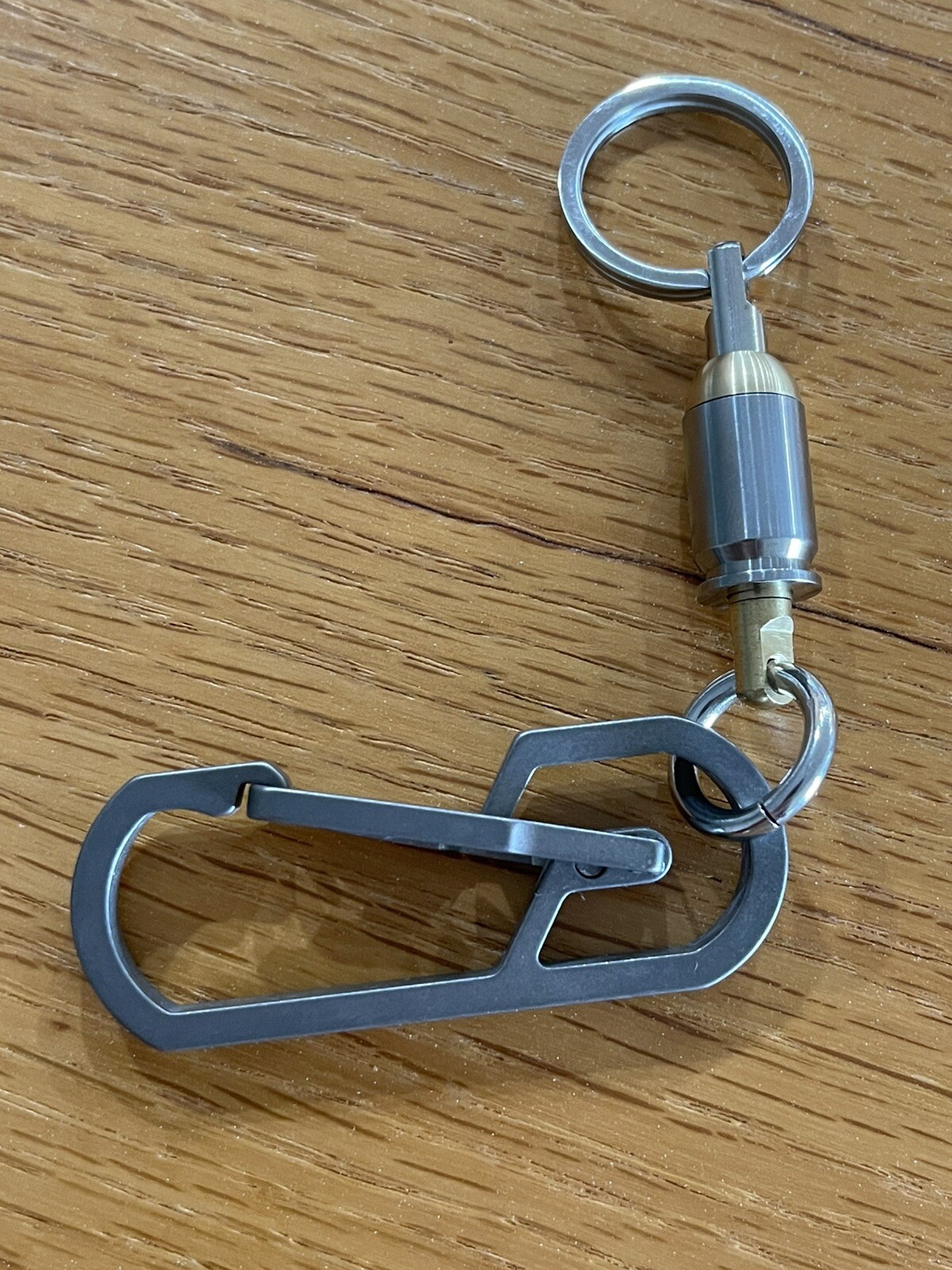 Titanium EDC Carabiner, Keychain Key Ring, Titanium/ Brass Bullet Bead ...