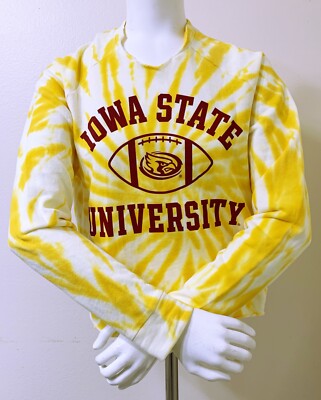 Victorias Secret Pink "IOWA" STATE UNIVERSITY Sweatshirt Tie Dye Yellow ...