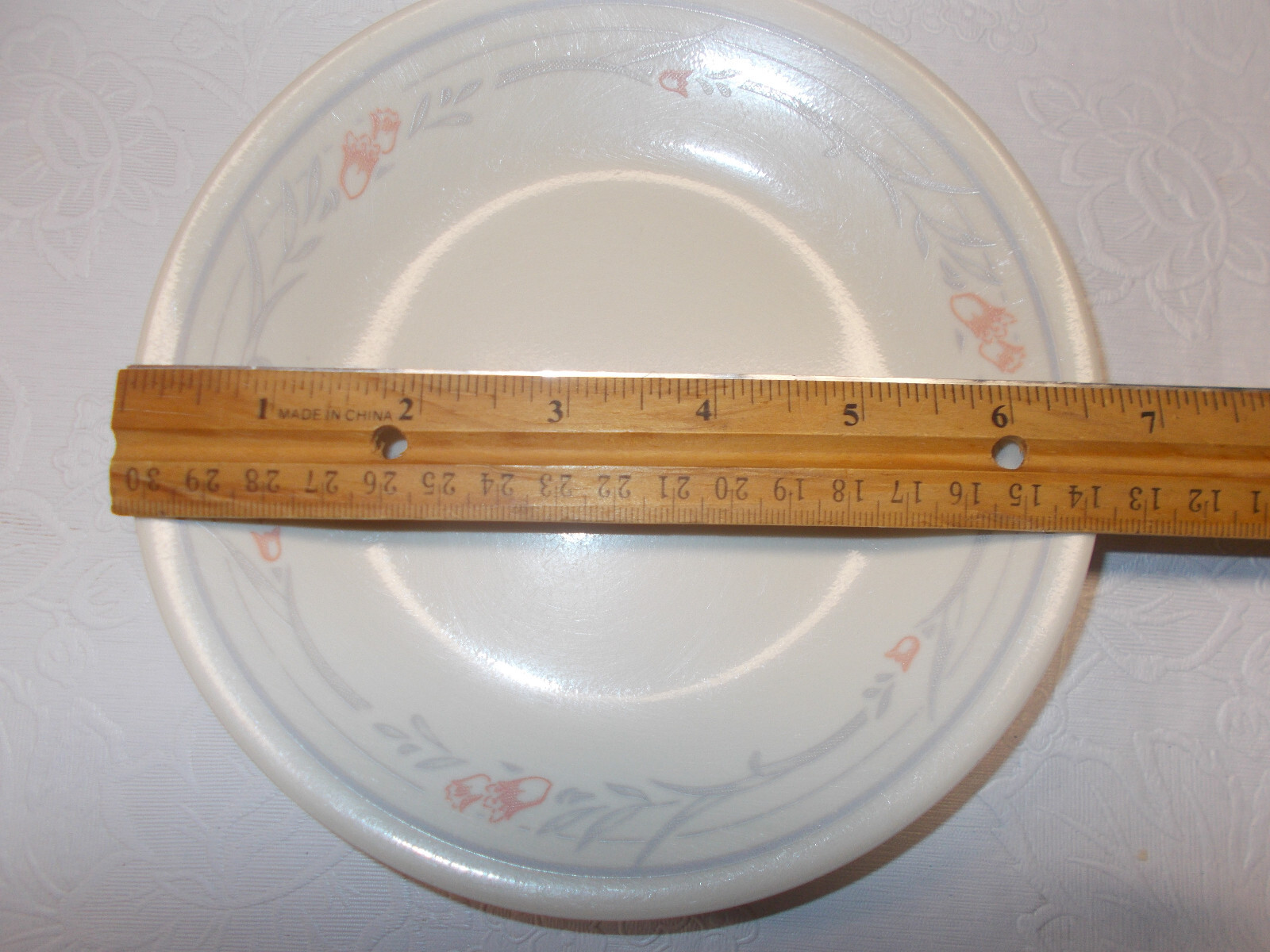 4 Vintage Corelle beige tulip rose small plates 6 3/4" | eBay