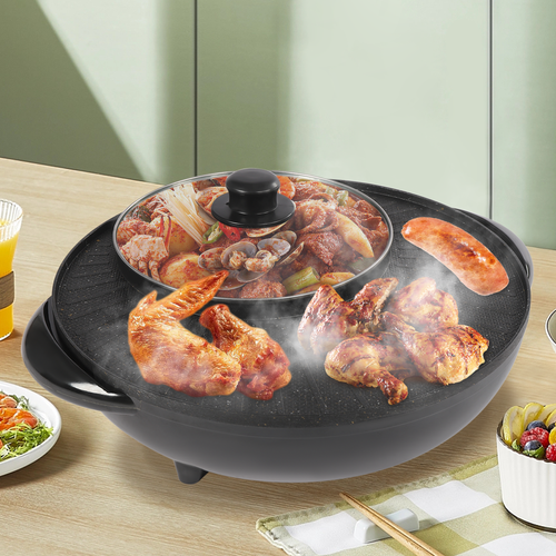 Circular Edition Hotpot Grill Combo Indoor BBQ Parties Electric Hot Pot ...