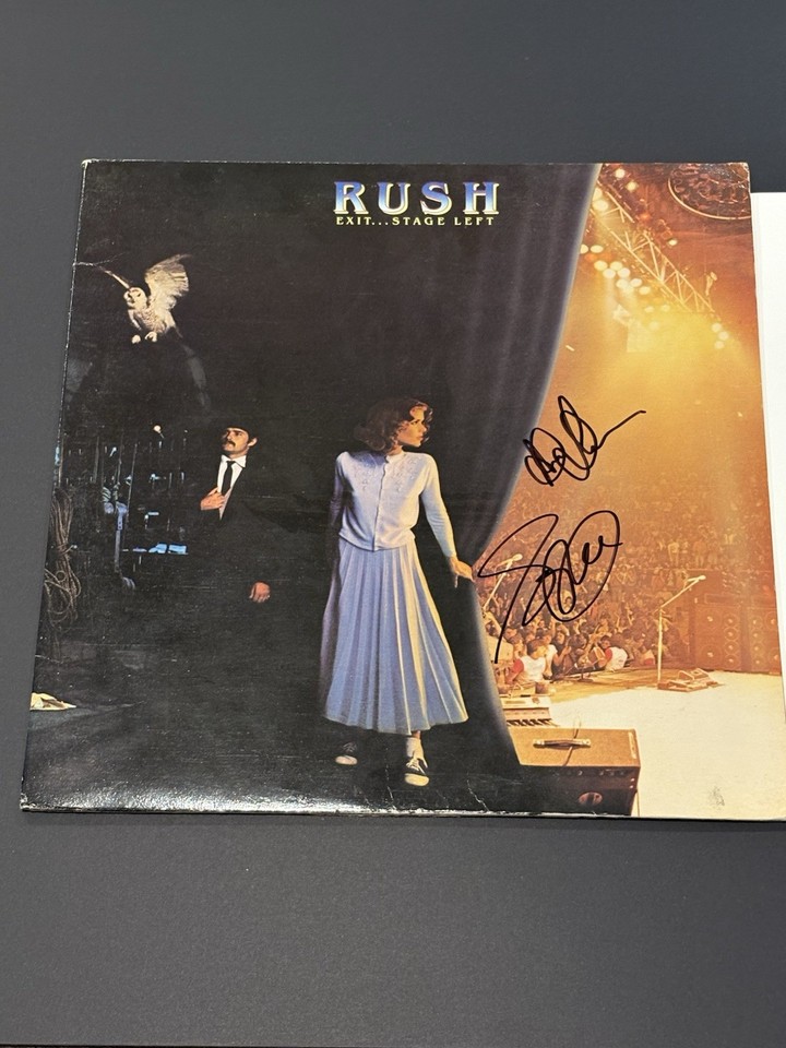 BECKETT COA Rush GEDDY LEE ALEX LIFESON Signed Autographed Exit Stage ...