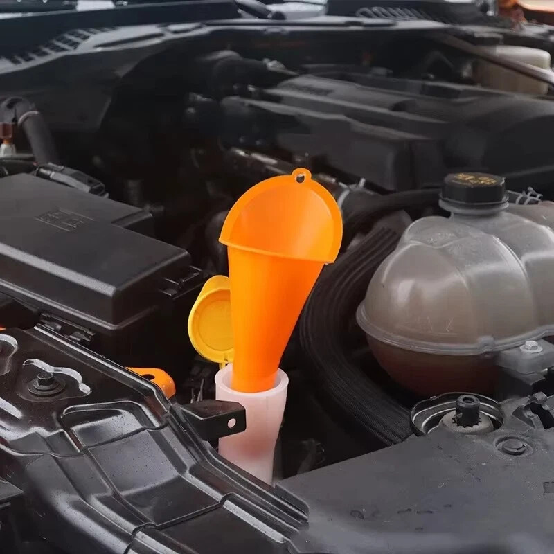 Car Long Stem Funnel Gasoline Oil Fuel Filling Tools Anti-splash ...