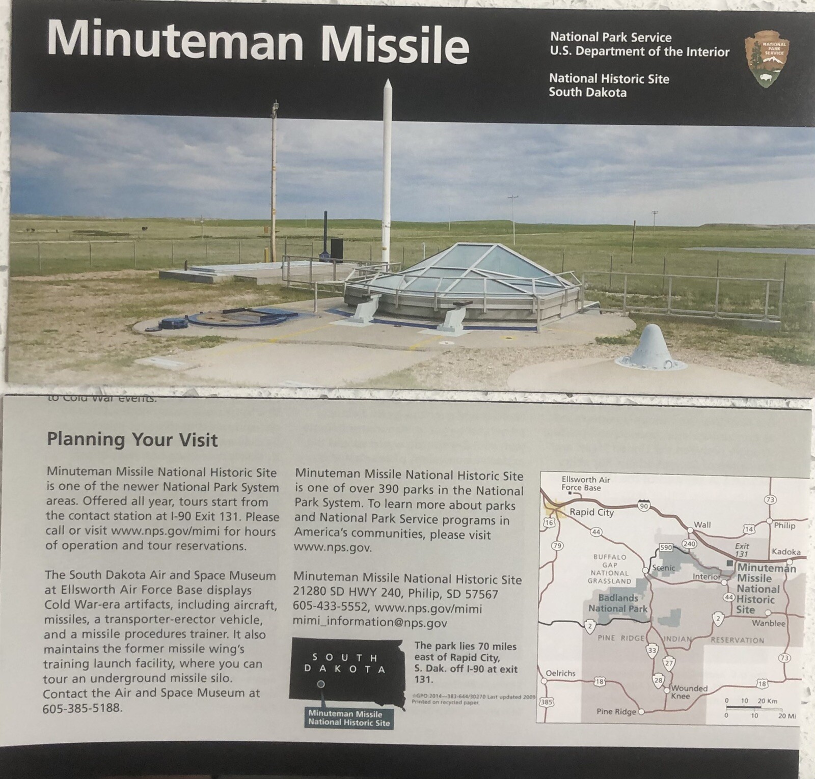 Minuteman Missile National Historic Site Map 2023 Brochure | eBay