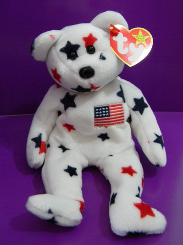 GLORY THE PATRIOTIC BEAR RETIRED TY BEANIE BABY BABIES BORN JULY 4 ...