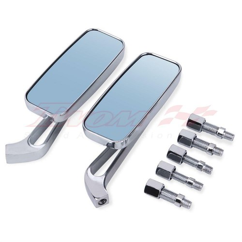 Chrome Rectangle Chrome Convex Side View Mirrors For Kawasaki Scooter ...