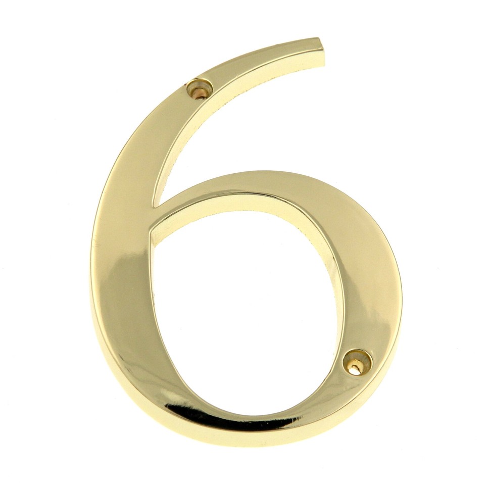 Gatehouse Polished Brass 4 Inch House Numbers, Flush Mount | eBay