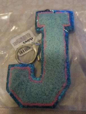 Claires Large Felt Fluffy Glitter Letter J Key Ring ideal For Christmas ...