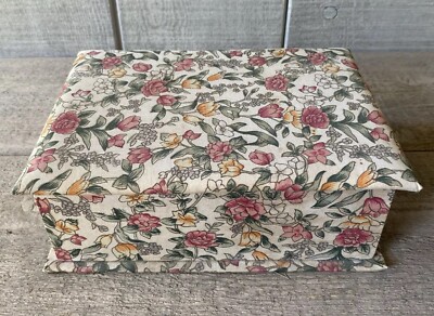 Vintage Floral Fabric Covered Jewelry Box with Mirror | eBay
