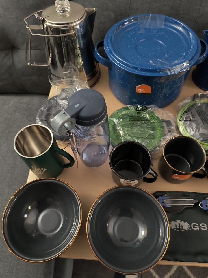 One Lot Of GSI Outdoors Items. Cookware, Drinkware and some Coffee Pots ...