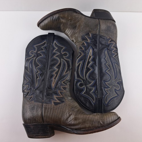 Vintage Panhandle Slim Cowboy Boots Mens 8.5 EE Leather 2 Tone Western ...