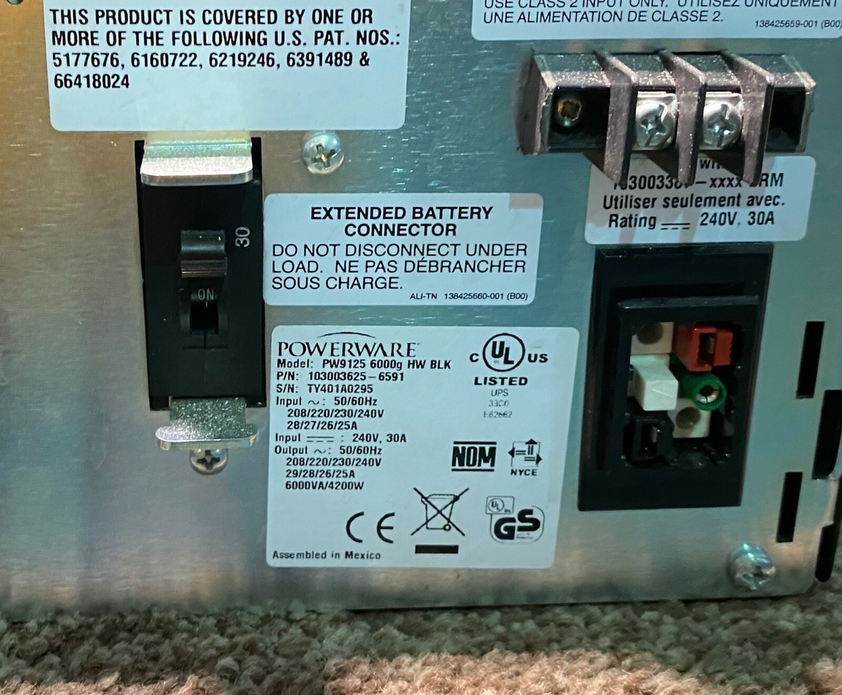 Eaton Powerware 9125 Battery Connector Question Homelab