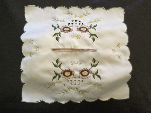 Hand Made Embroidered Linen Large Tissue Box Cover - FREE POSTAGE | eBay