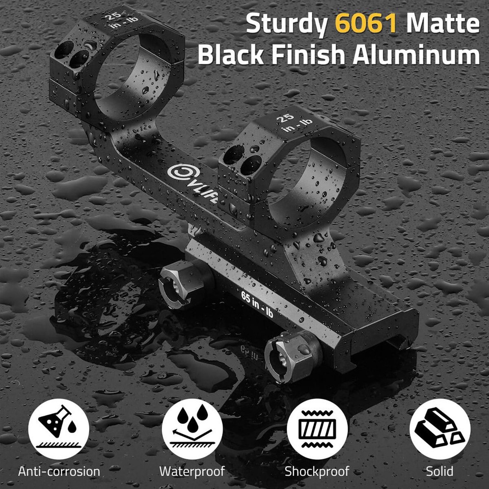 30mm Picatinny Scope Rings One-Piece Cantilever Offset Scope Mount ...