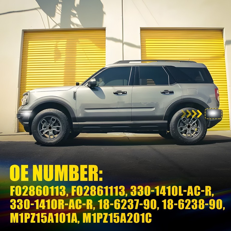 Rear Fender White LED Side Marker Light For 2021 2022 23 Ford Bronco ...