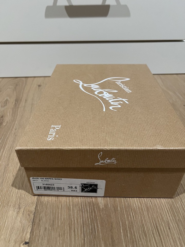 Christian Louboutin Black Stiletto Heels, Size 38.5, Red Sole, used ...