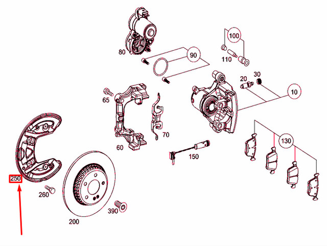 Mercedes-Benz C W205 Rear Right Brake Disc Dust Cover A0004230100 OEM ...
