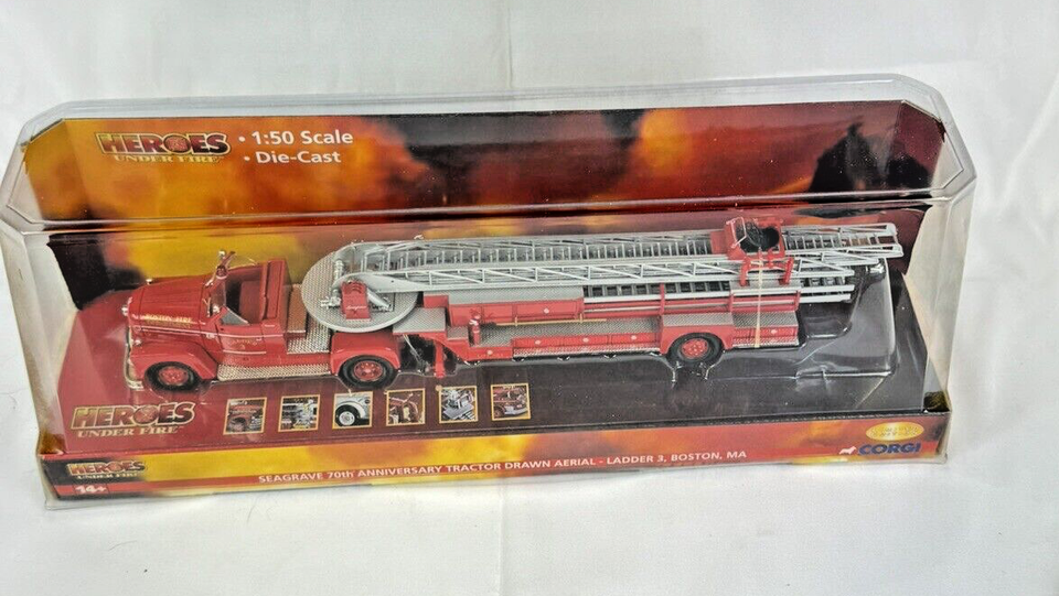 2005 Corgi Seagrave Anniversary Heroes Under Fire Truck Ladder 3 Boston ...