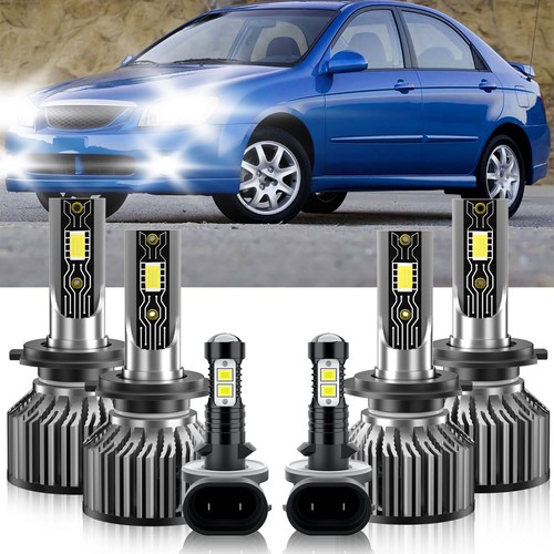 For Kia Spectra 2002-2003 LED Headlight High Low Beam Fog Light Bulb ...