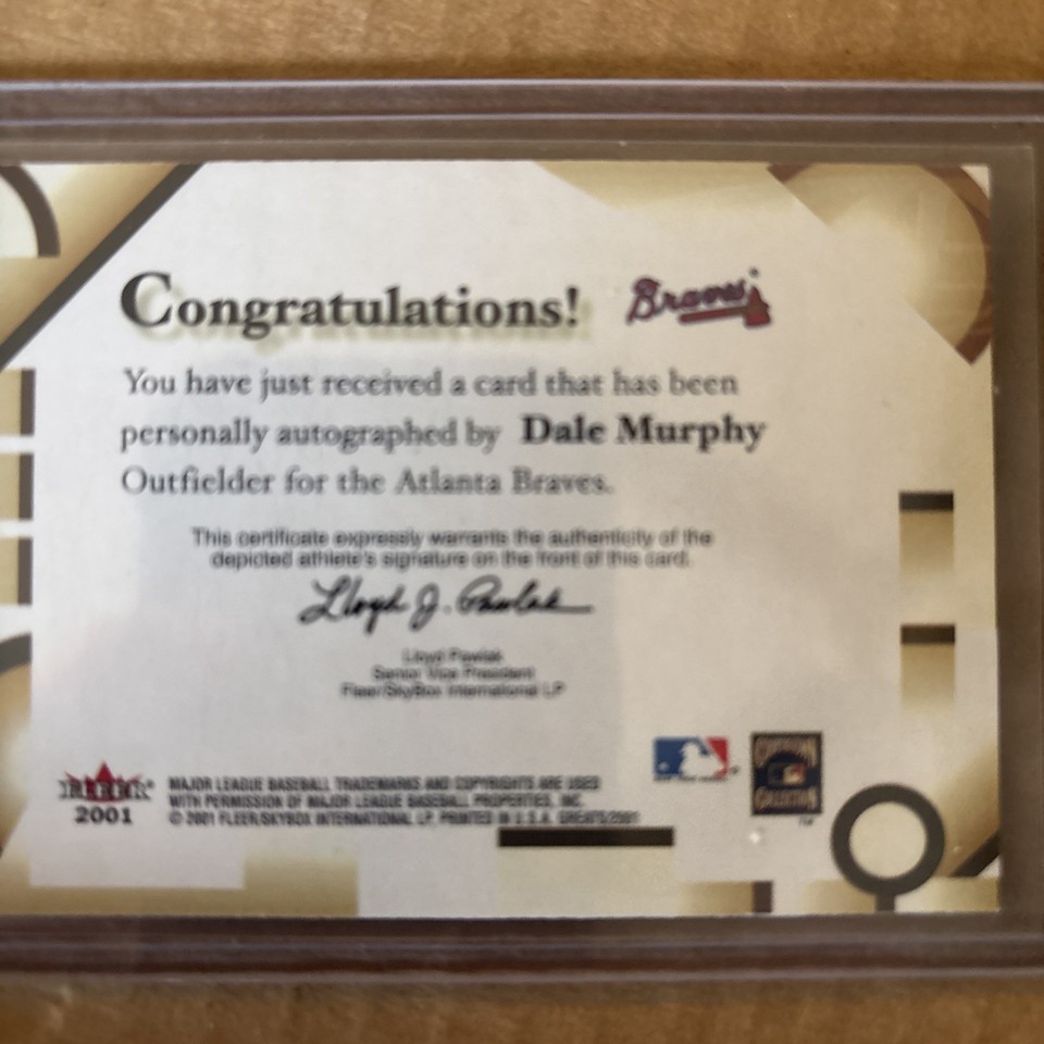 Dale Murphy 2001 Greats of The Game Autograph Auto Atlanta Braves HOFer ...