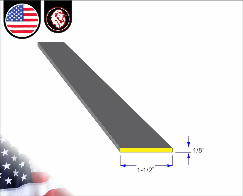 (X4) 1/8" x 1-1/2" Metal Flat Bar - Metal Stock - Mild Steel - 60" Long ...