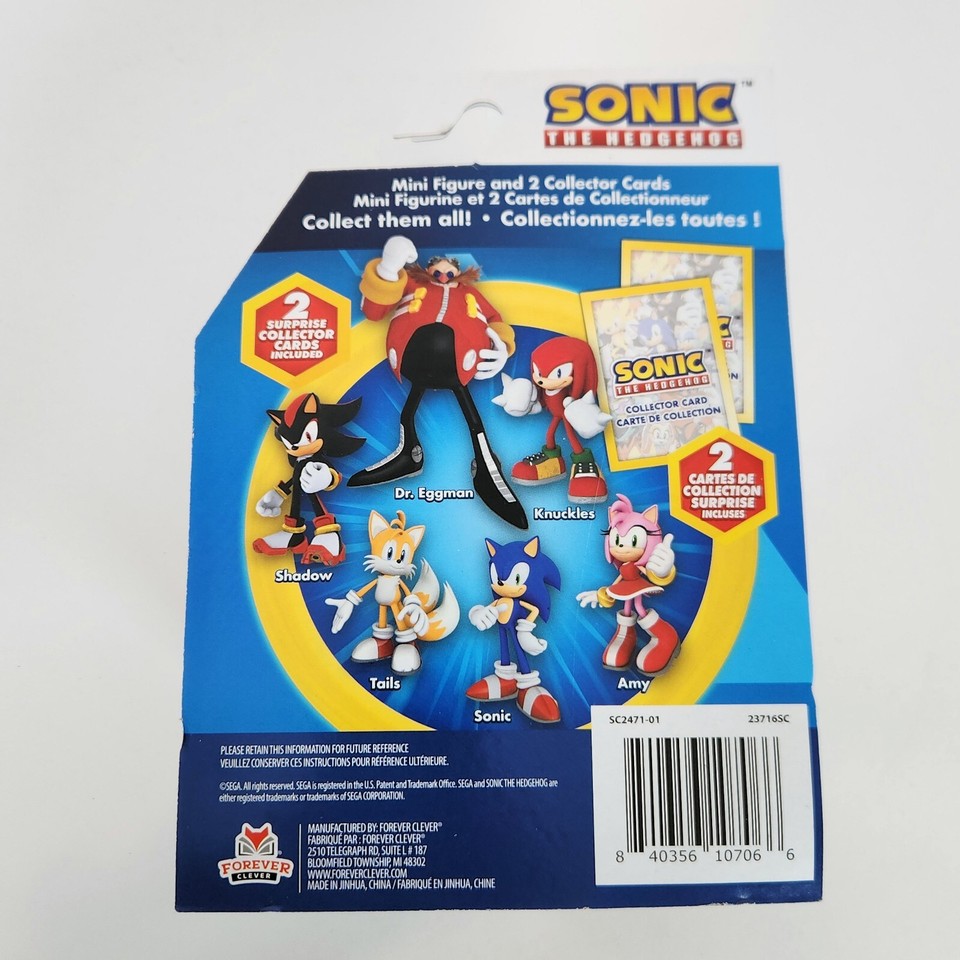 Sonic The Hedgehog 6 Mini Figure Complete Set w Collector Cards Sega ...