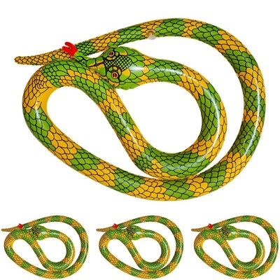 4 Pack Large Inflatable Snakes Pool Floats Blow Up Fake Snakes Trick ...