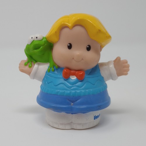 Fisher-Price Little People Eddie With Frog On Arm 2002 Blue Vest Figure ...