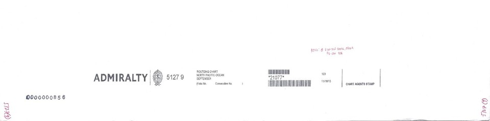 5127(9) Routeing Chart North Pacific Ocean September Chart Map Paper ...